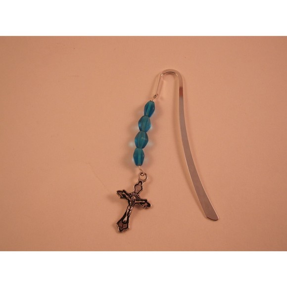 Mordsyth Creations | Other | Silverplate Bookmark Bible Mark Blue Czech ...